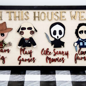 Halloween Welcome Words of Wisdom Scary Movie Sign, Horror Movie Love ...