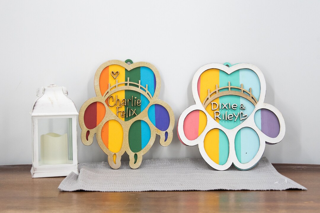 Rainbow Bridge Pet Memorial Gift / Custom Wall Decor - Custom Wood Sign ...