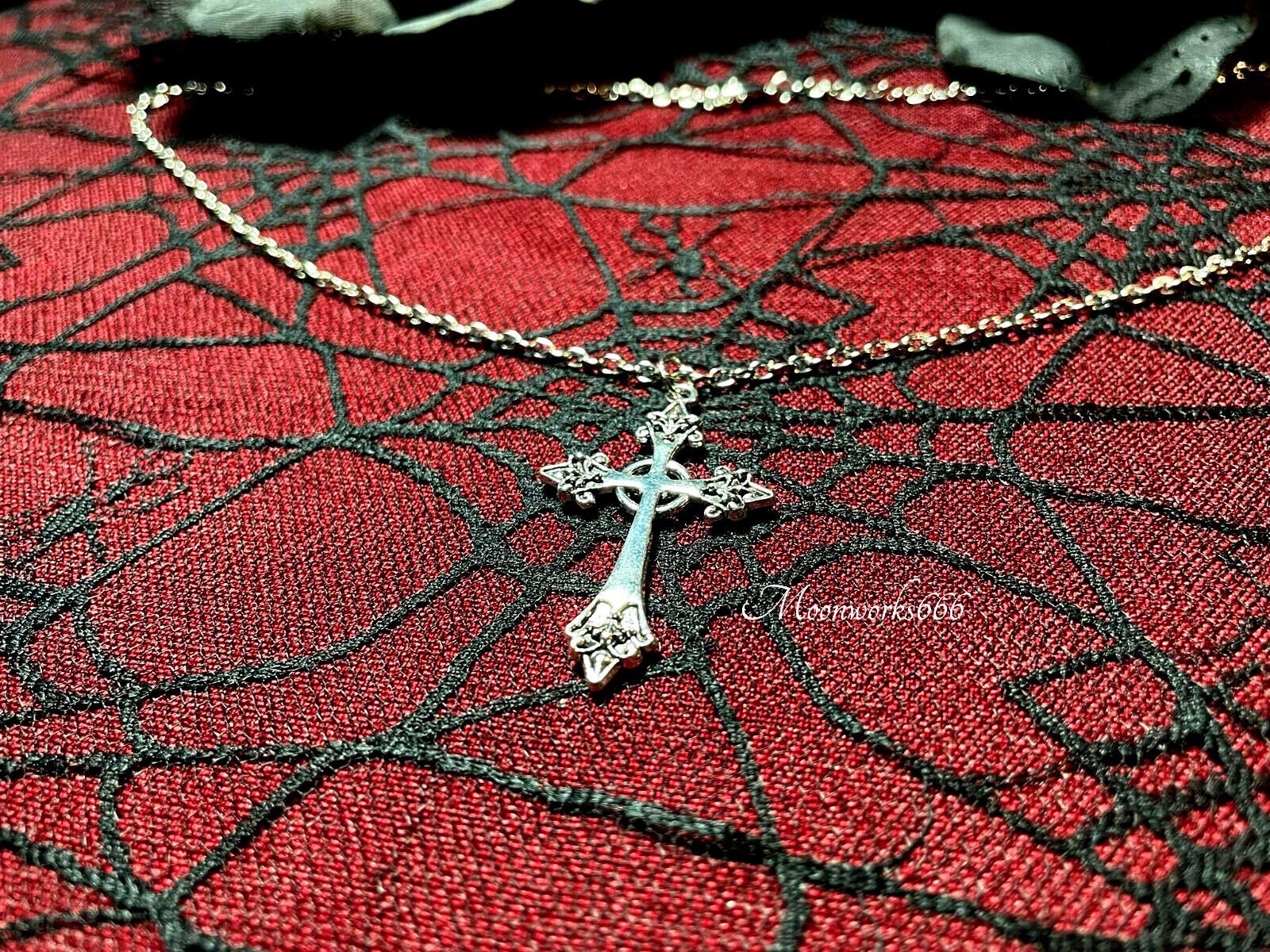 Silver Gothic Cross Necklace Gothic Jewelry - Etsy