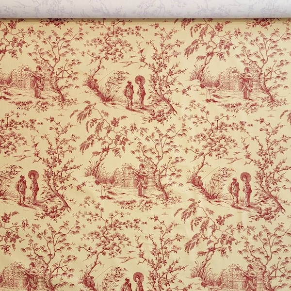 Red Toile Fabric - Etsy