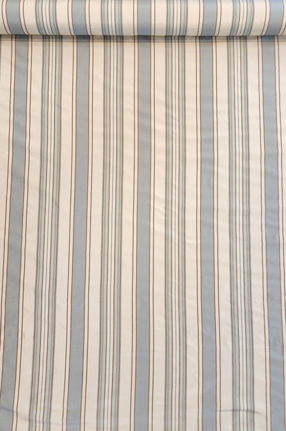 Lee Jofa 100% Silk Taffeta Striped Fabric in Ciel Blue / Ivory | Etsy