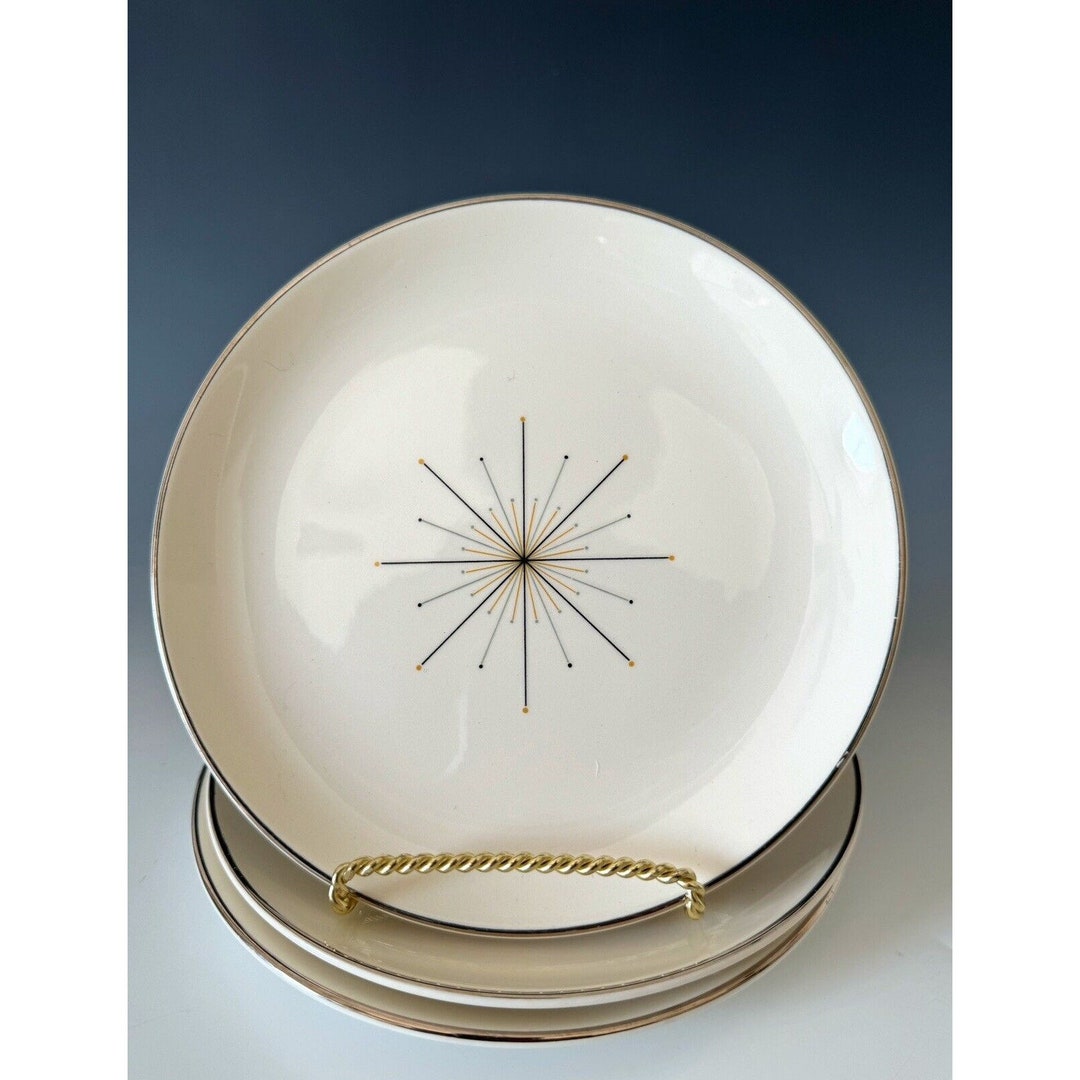 MODERN STAR Atomic Starburst Bread & Butter Plates 1950's Dining ...