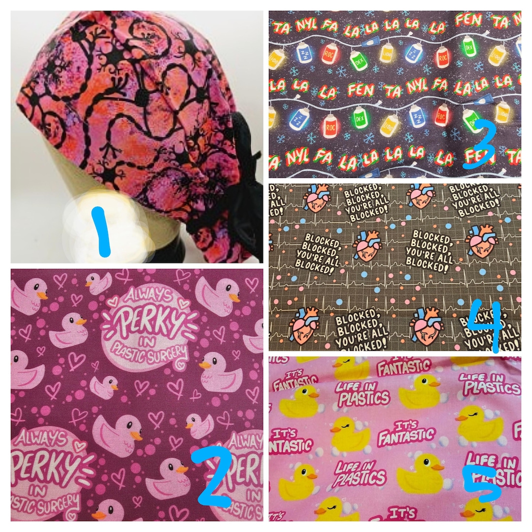 Men's or Women's Medical Scrub Cap/hat. Plastics Surgery Fantastic Duck ...