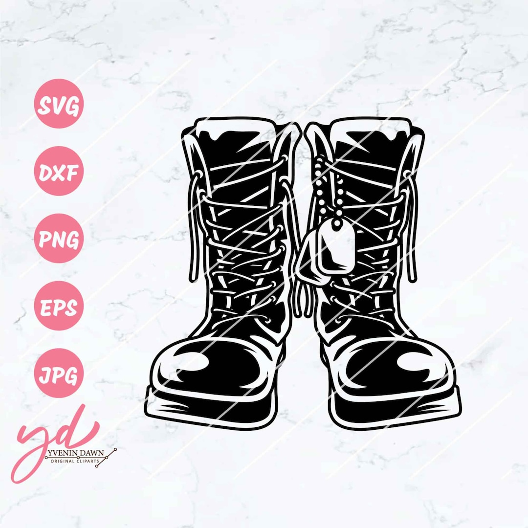 Combat Boots SVG: Veteran Design, Military, Army, Navy (digital Files ...