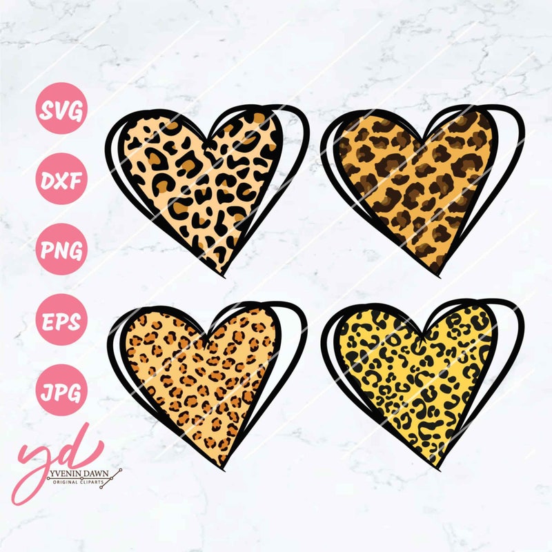 Leopard Heart Svg - Etsy