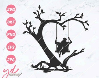 Couple Swing Svg, Tree Swing Svg, Romantic Swing Svg, Couple Svg ...