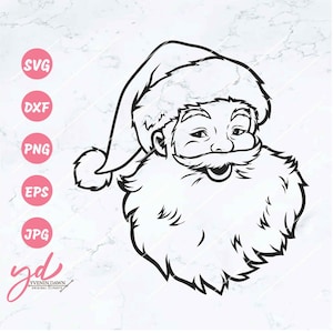 Vintage Santa Svg Png | Retro Santa Svg | Santa Face Svg | Santa Claus ...