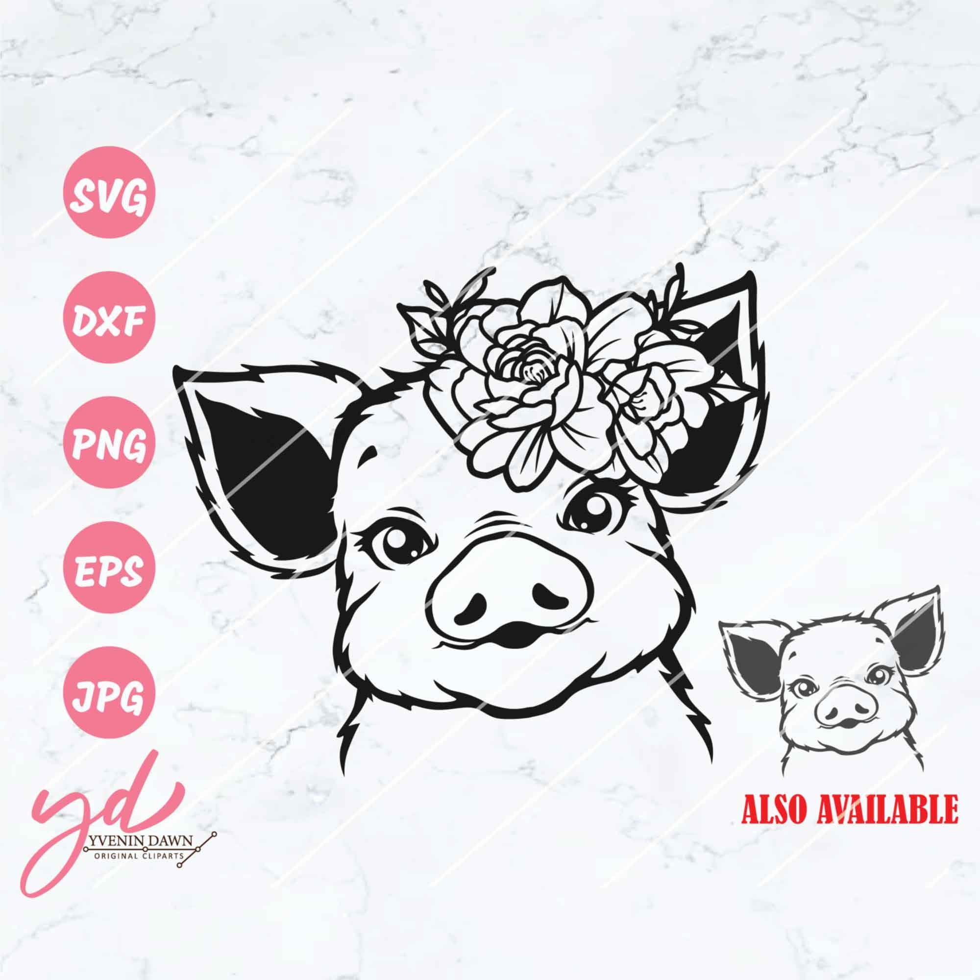 Cute Floral Pig Svg Cute Pig Face Svg Pig Svg Pig Png - Etsy Canada