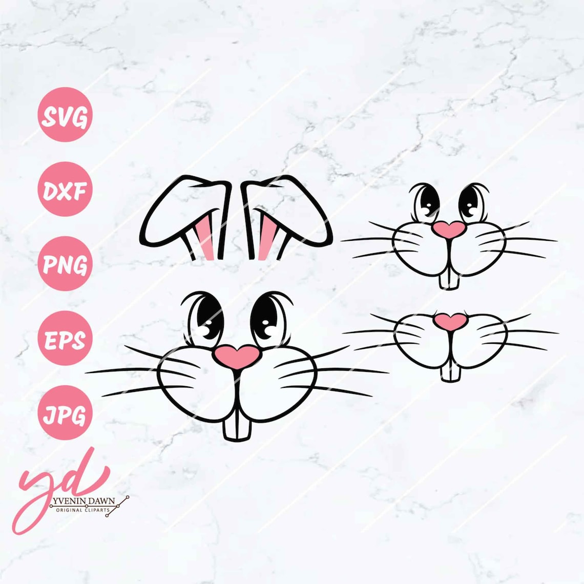 Bunny Face Svg Easter Bunny Svg Easter Svg Bunny Face 3 - Etsy