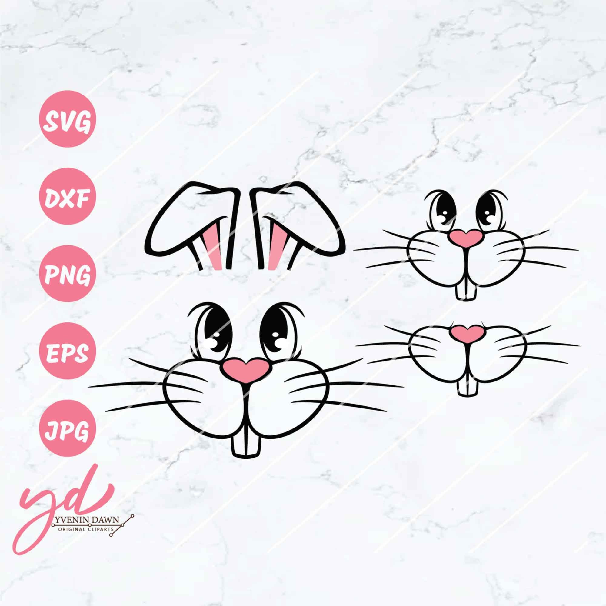 Bunny Face Svg Paashaas Svg Pasen Svg Bunny Face 3 - Etsy Nederland