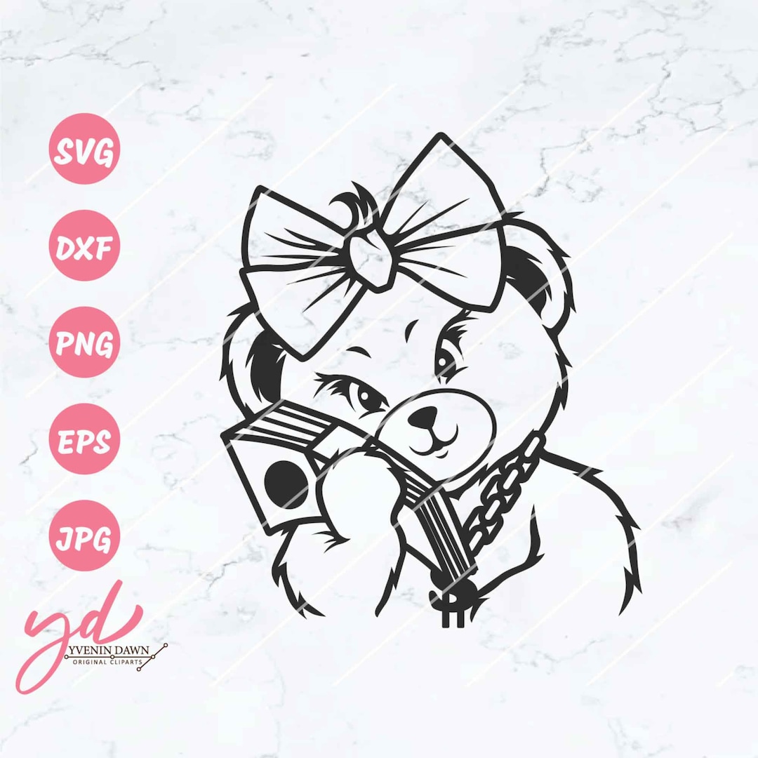Gangster Money Teddy Bear Svg Png | Gangster Teddy Bear Svg | Cool Kid ...