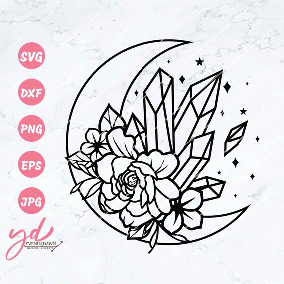 Magic Crystals SVG Crystal Flowers SVG File Crystal Cut - Etsy