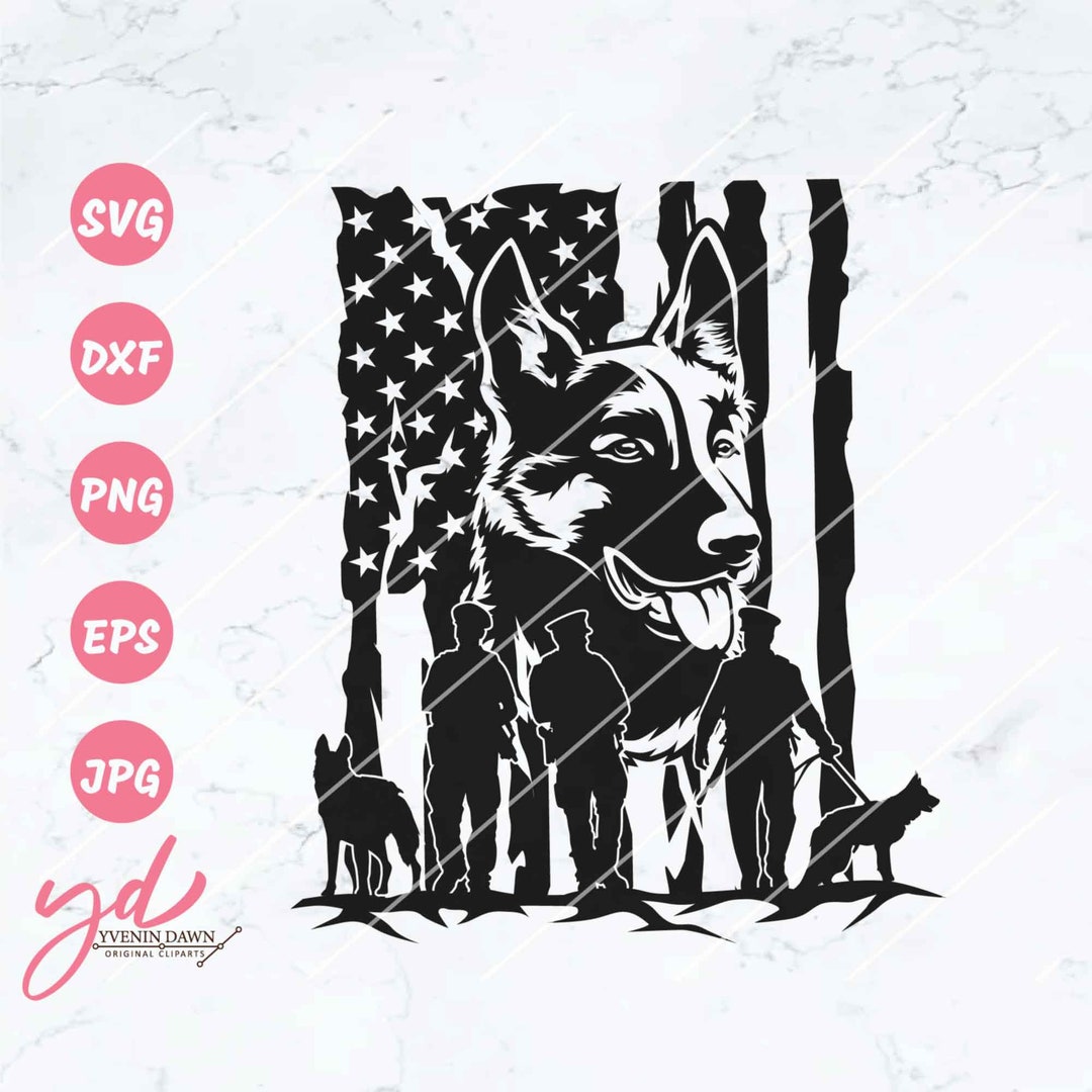 Patriotic Svg | Patriotic German Shepherd Svg | Police Dog Svg ...