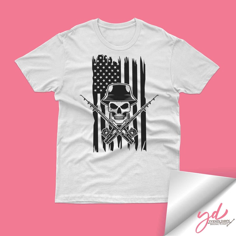 US Fisherman Skull Svg Fishing Skull Svg Bass Fishing Svg | Etsy