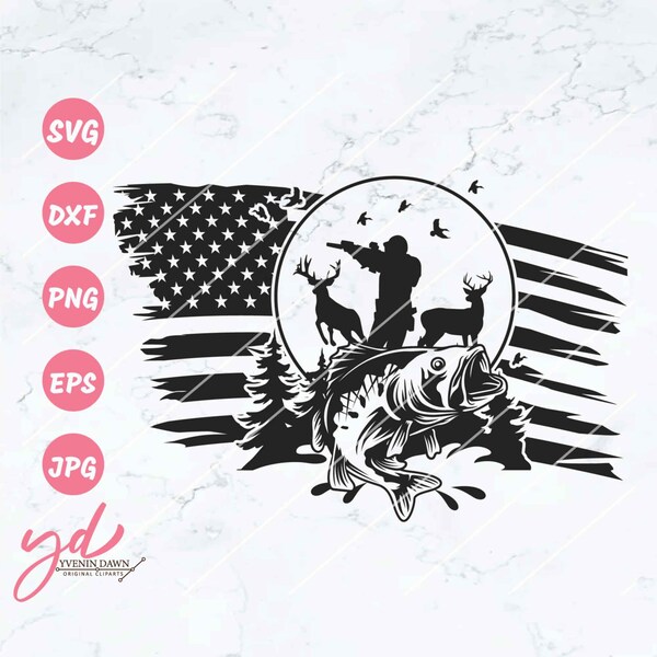 Deer Hunter SVG, Deer Scene Svg, Hunting Svg, Outdoor Hunting Svg, Cut ...