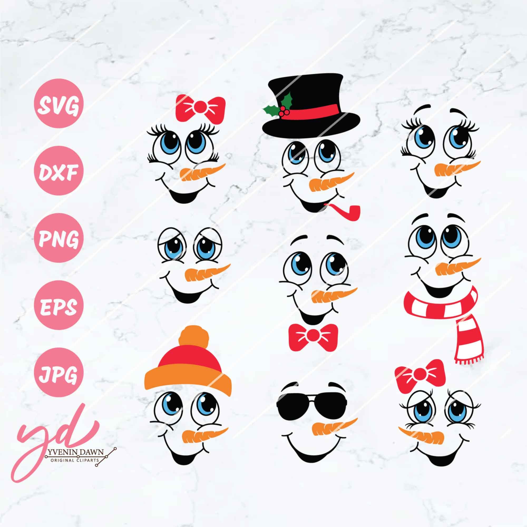 Snowman Svg Snowman Faces Svg Christmas Svg Snowman Girl Etsy Uk