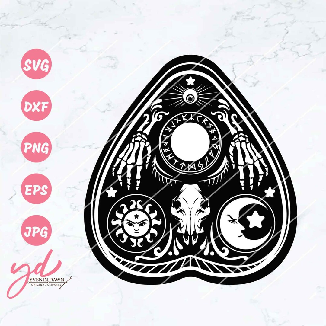 Ouija Planchette SVG: Spirit Board Game Cutting Files (digital Download ...