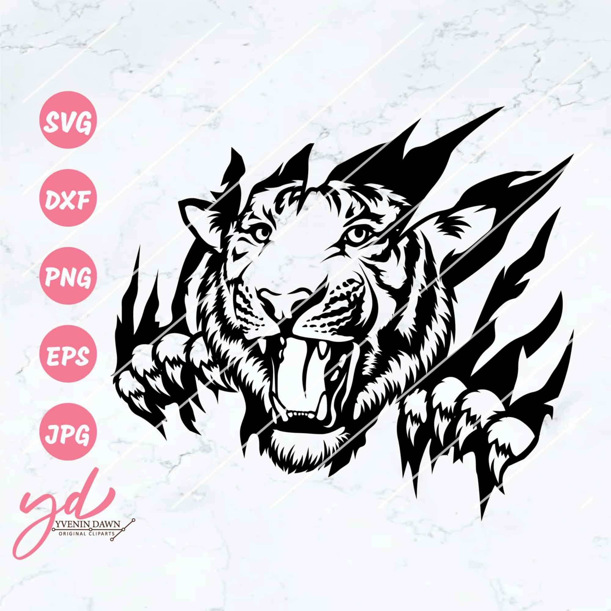 Fierce Tiger Scratch SVG: Animal Cut Files (digital Download) - Etsy