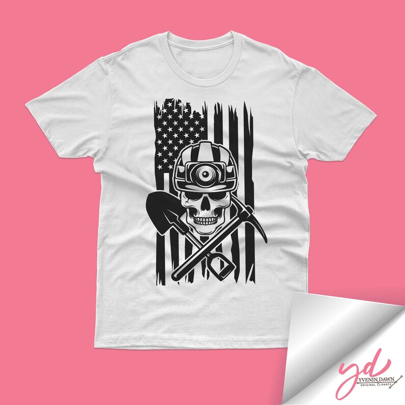 US Mining Skull Svg | Mining Svg | Coal Miner Skull Svg | Skull Clipart ...