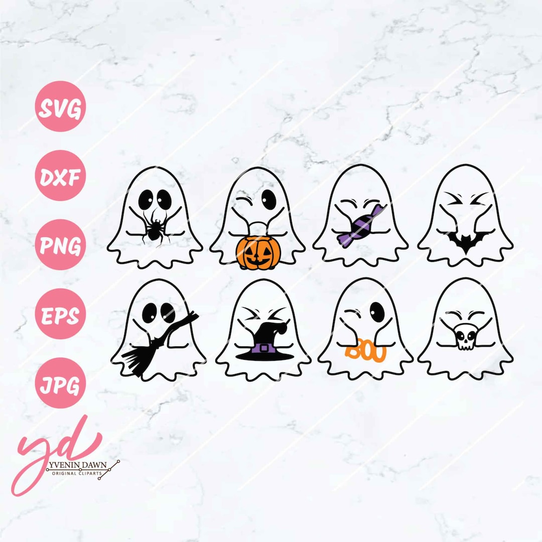 Ghosts Svg Cute Ghost Bundle Svg Halloween Svg Halloween - Etsy