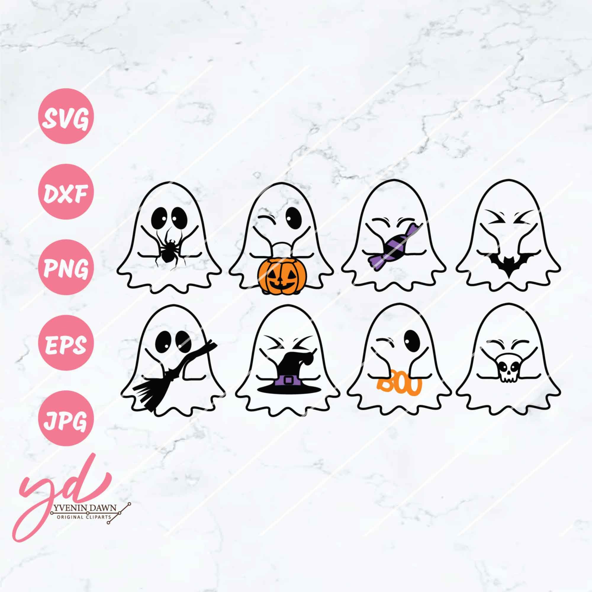Ghosts Svg Cute Ghost Bundle Svg Halloween Svg Halloween - Etsy UK