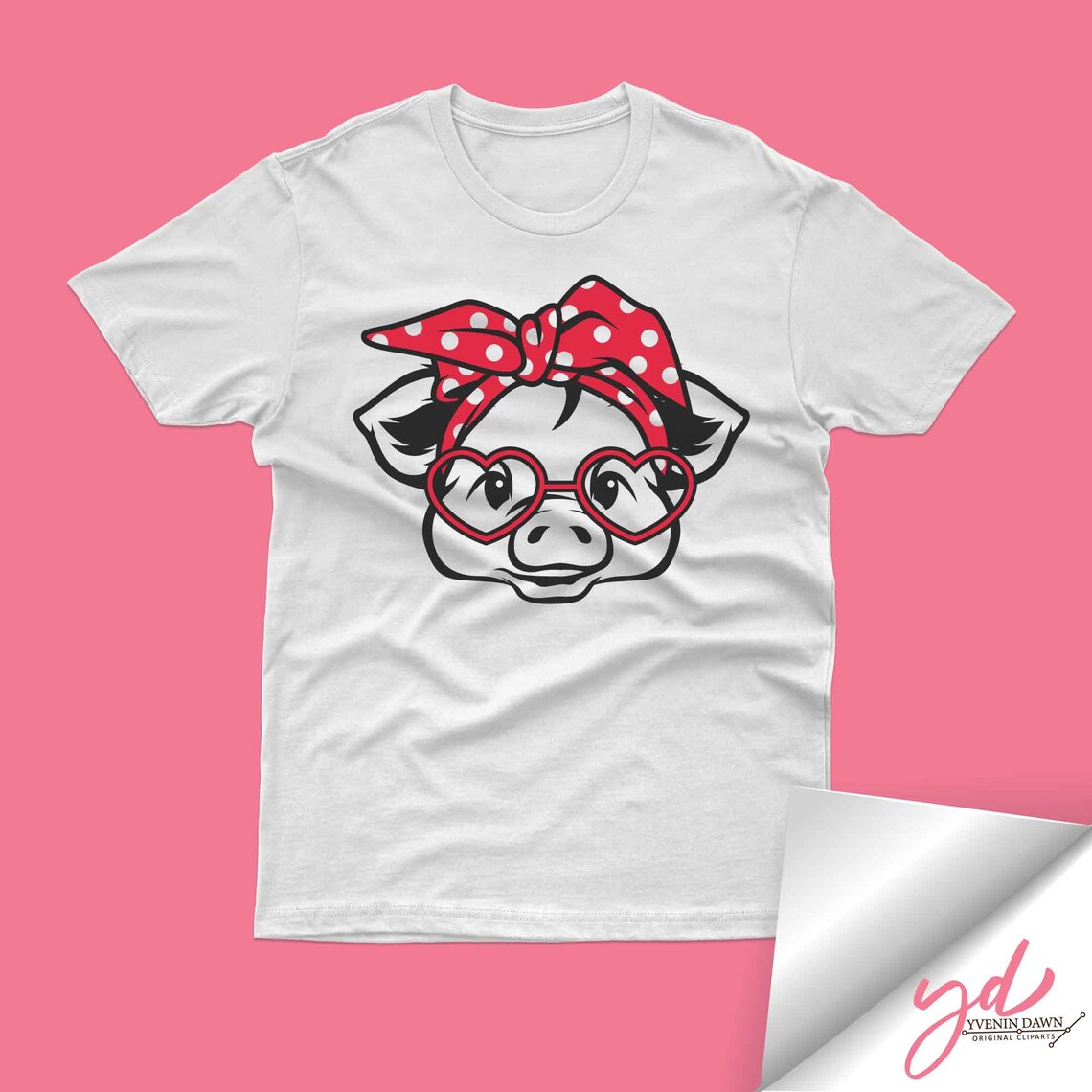 Pig With Bandana and Glasses Svg Pig Svg Cute Pig Svg - Etsy