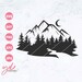 Mountains and Forest Scene SVG PNG: Outdoor View Clipart (digital ...