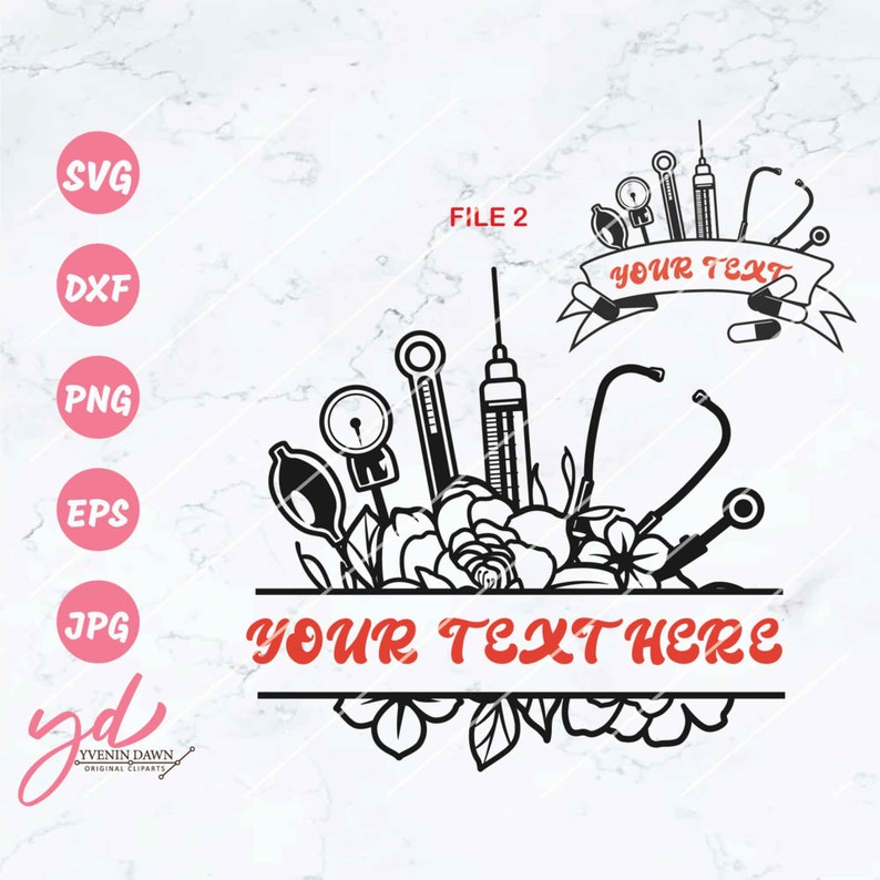 Nurse Doctor Split Monogram Frame Svg Monogram Medical Tools - Etsy