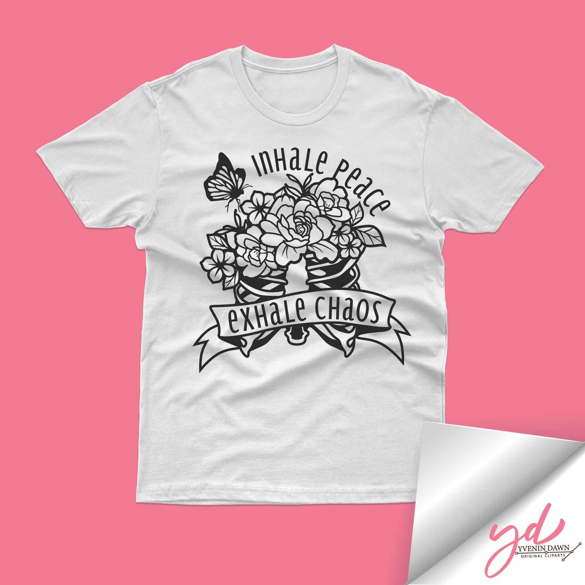 Inhale Peace Exhale Chaos Svg Floral Ribs Svg Ribs With Etsy
