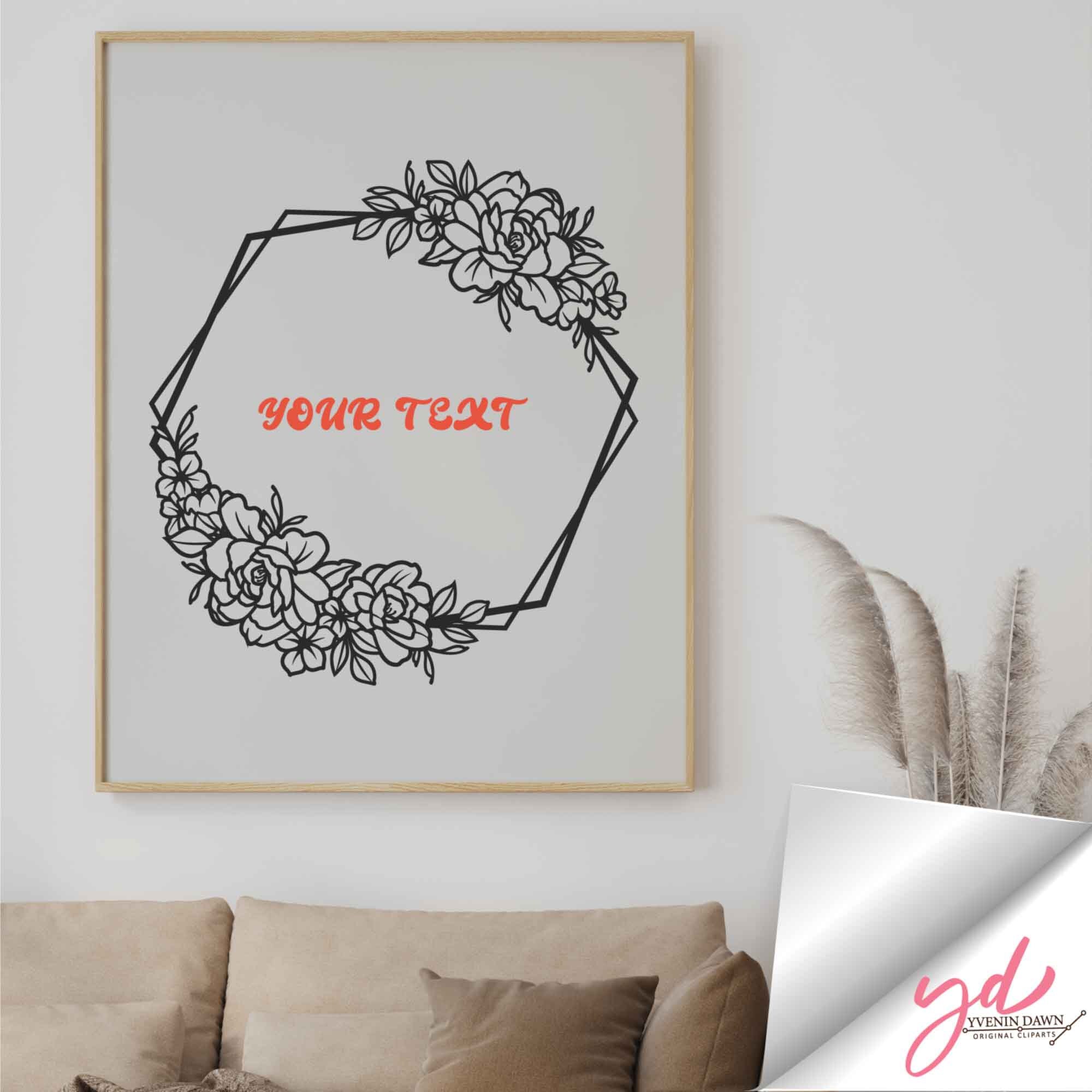 Floral Wreath Svg Floral Monogram Svg Flowers Floral | Etsy