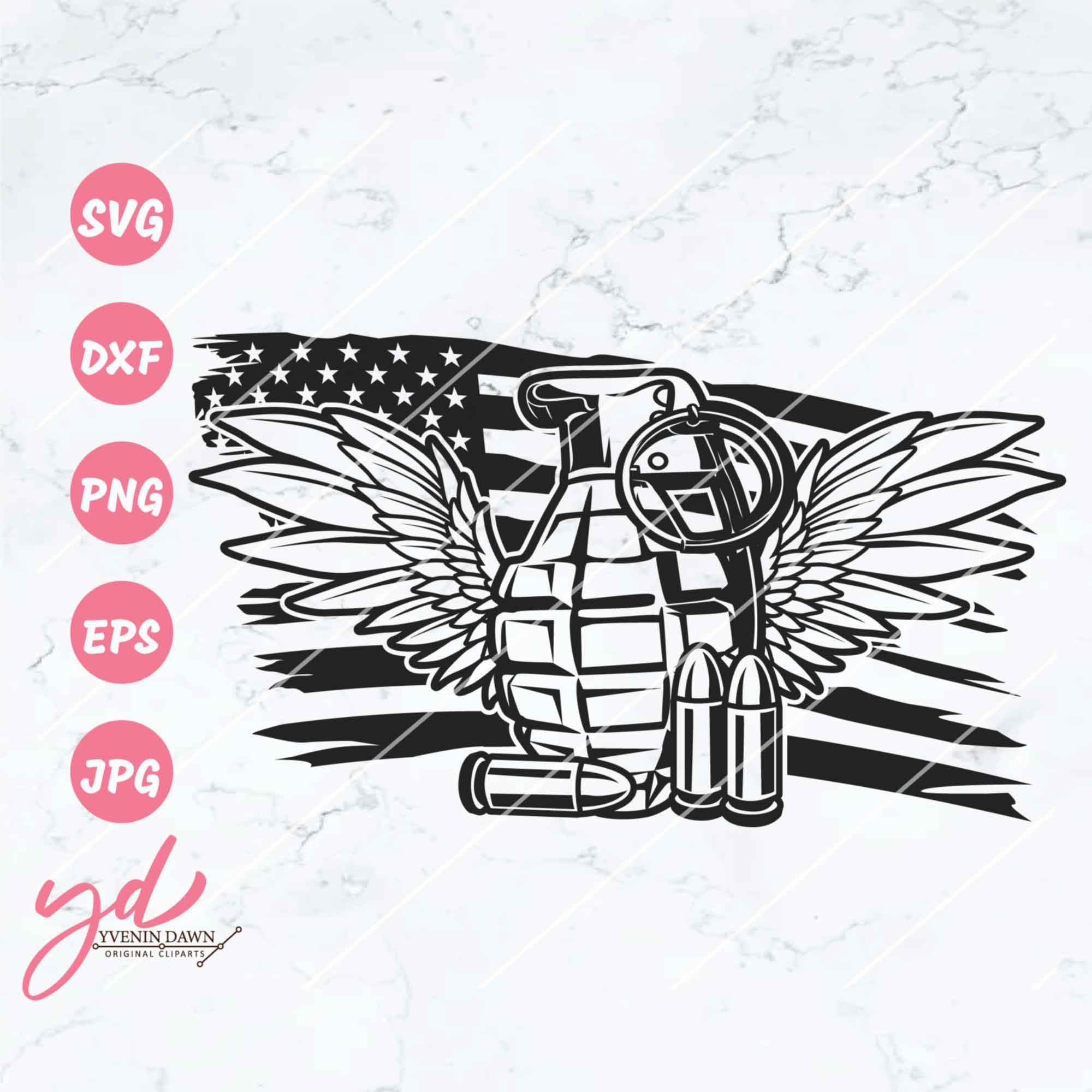 Hand Grenade Stencil