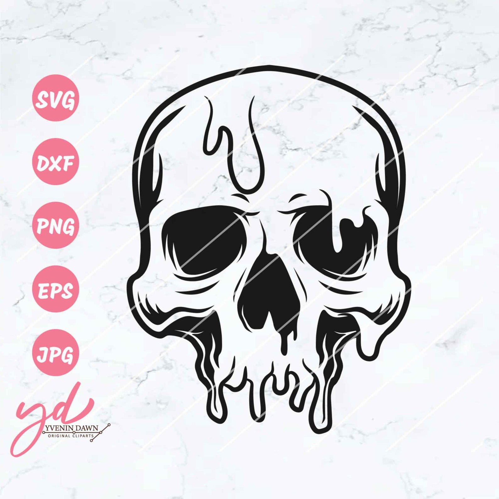 Dripping Skull Svg Png Skull Svg Skeleton Gothic Svg - Etsy