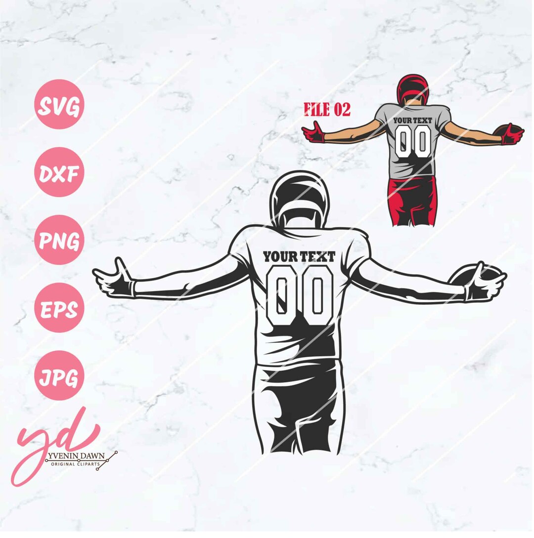 Custom Football Player SVG: Team Colors, PNG, EPS (digital Files) - Etsy UK