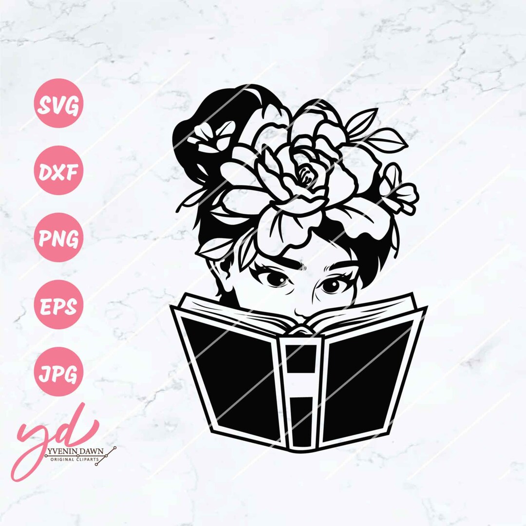 Book Lover Svg Books Svg Floral Svg Floral Books Svg Flowers Growing ...