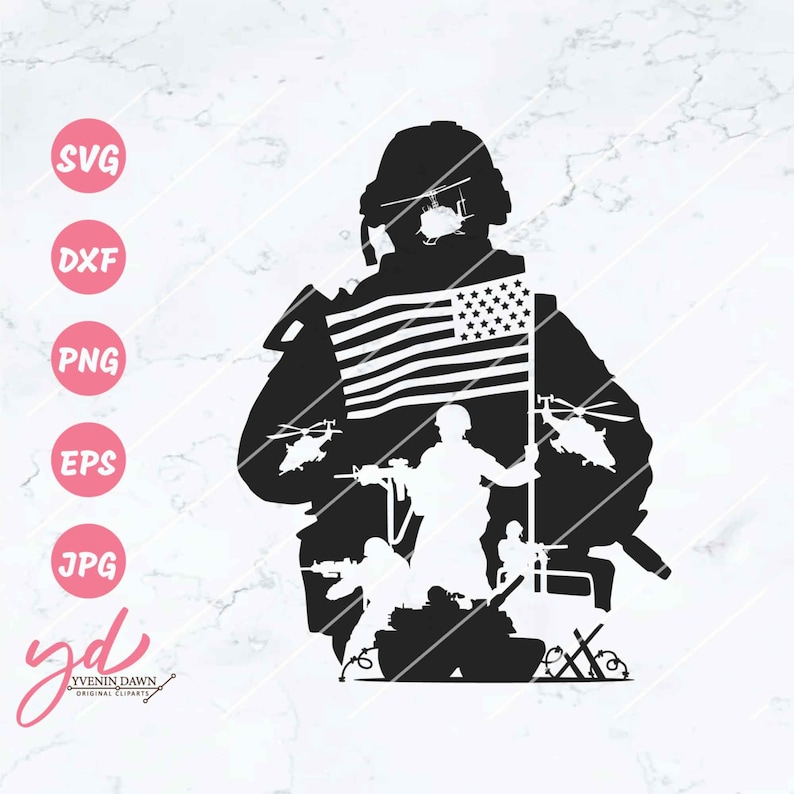 USA Soldier Svg Png Military Scene Svg Veteran Svg US - Etsy