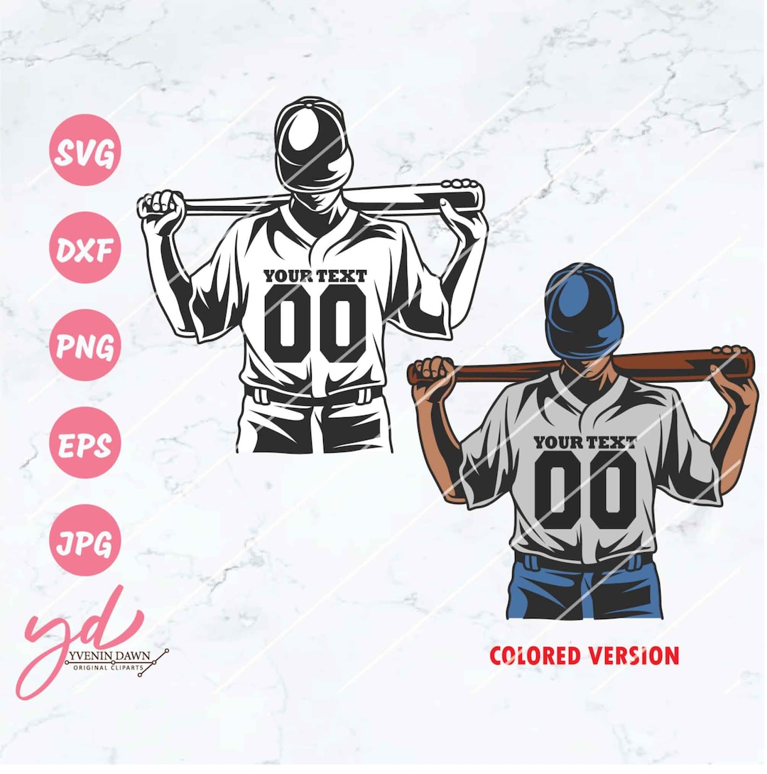 Baseball Player Svg Sports Svg Baseball Svg Customized Baseball Player ...
