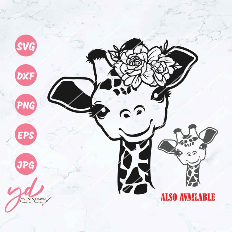 Cute Floral Giraffe Svg Png Cute Giraffe Face Svg Baby - Etsy