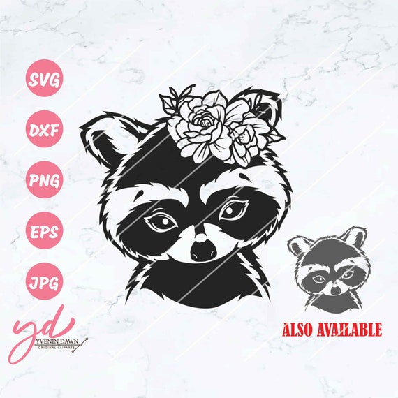 Lindo mapache floral svg png / mapache svg / animal floral svg - Etsy ...