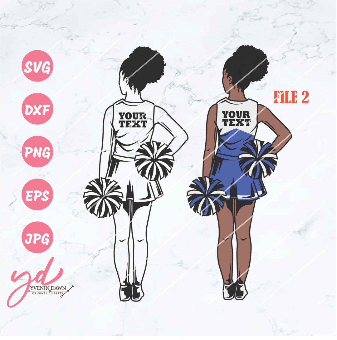Custom Cheerleader SVG: High School Pom Dance Graphic (digital Download ...