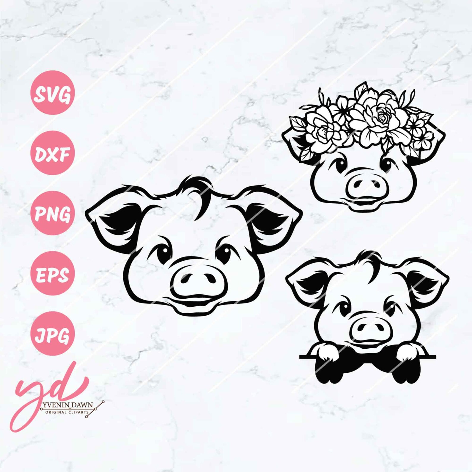 Cute Pig Svg Pig Svg Cute Pig Face Svg Cute Farm Pig Svg | Etsy