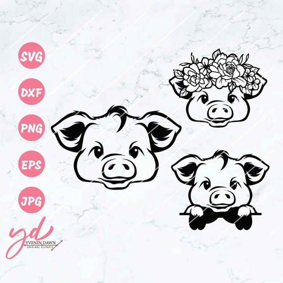Cute Pig Svg Pig Svg Cute Pig Face Svg Cute Farm Pig Svg | Etsy