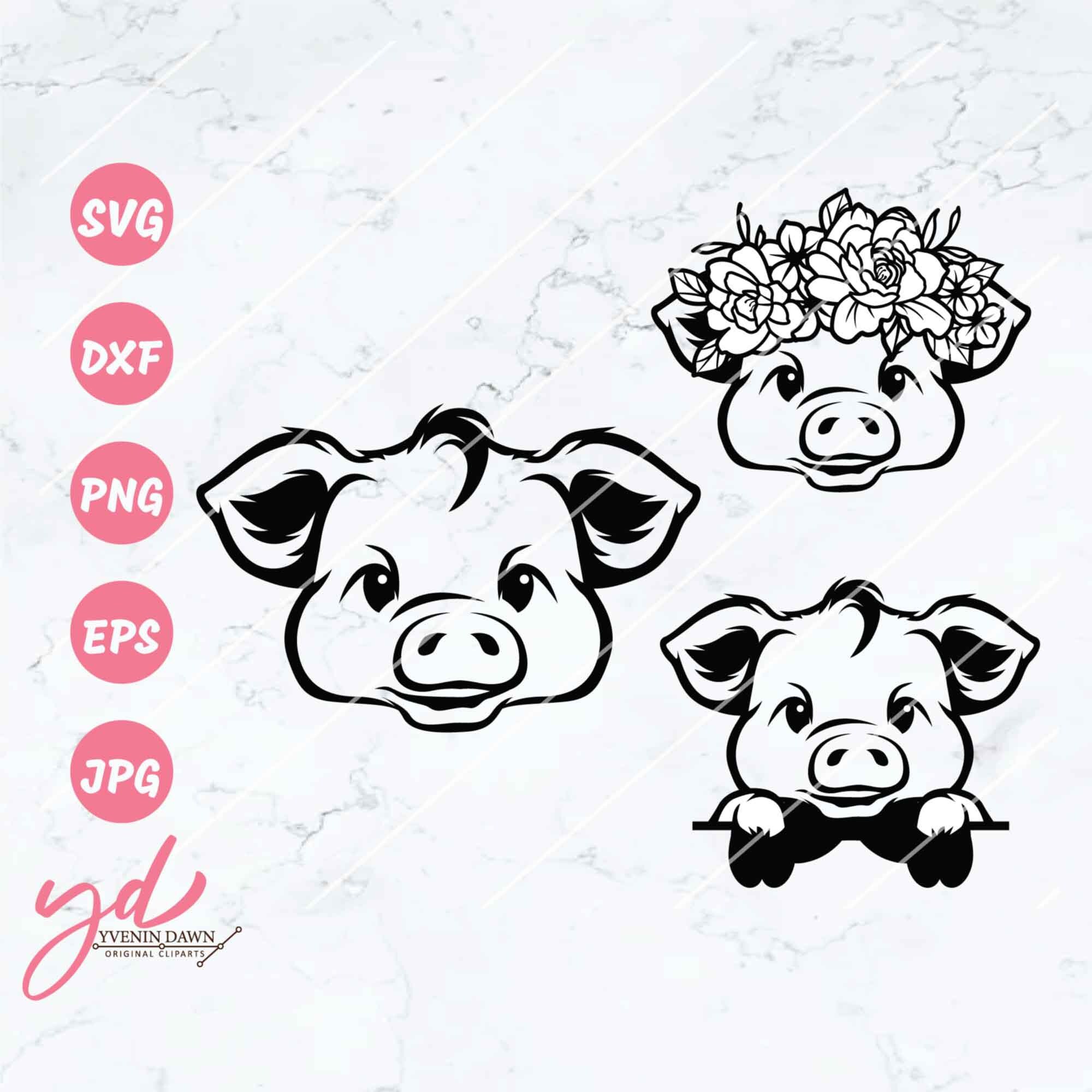 Cute Pig Svg Pig Svg Cute Pig Face Svg Cute Farm Pig Svg - Etsy