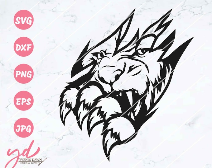 Lion Scratch Theme Svg | Lion Claws Clipart | Wild Scratch Cut File ...