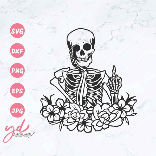 Middle Finger With Flower Svg - Etsy