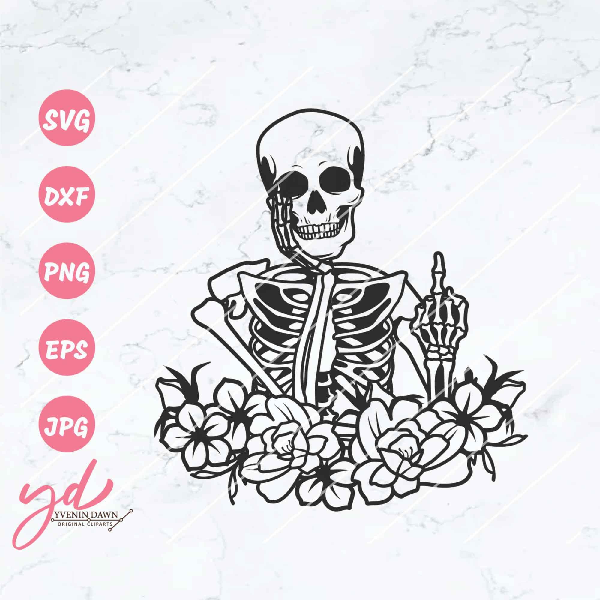 Floral Skeleton Middle Finger Svg Png Human Skeleton Svg - Etsy Canada