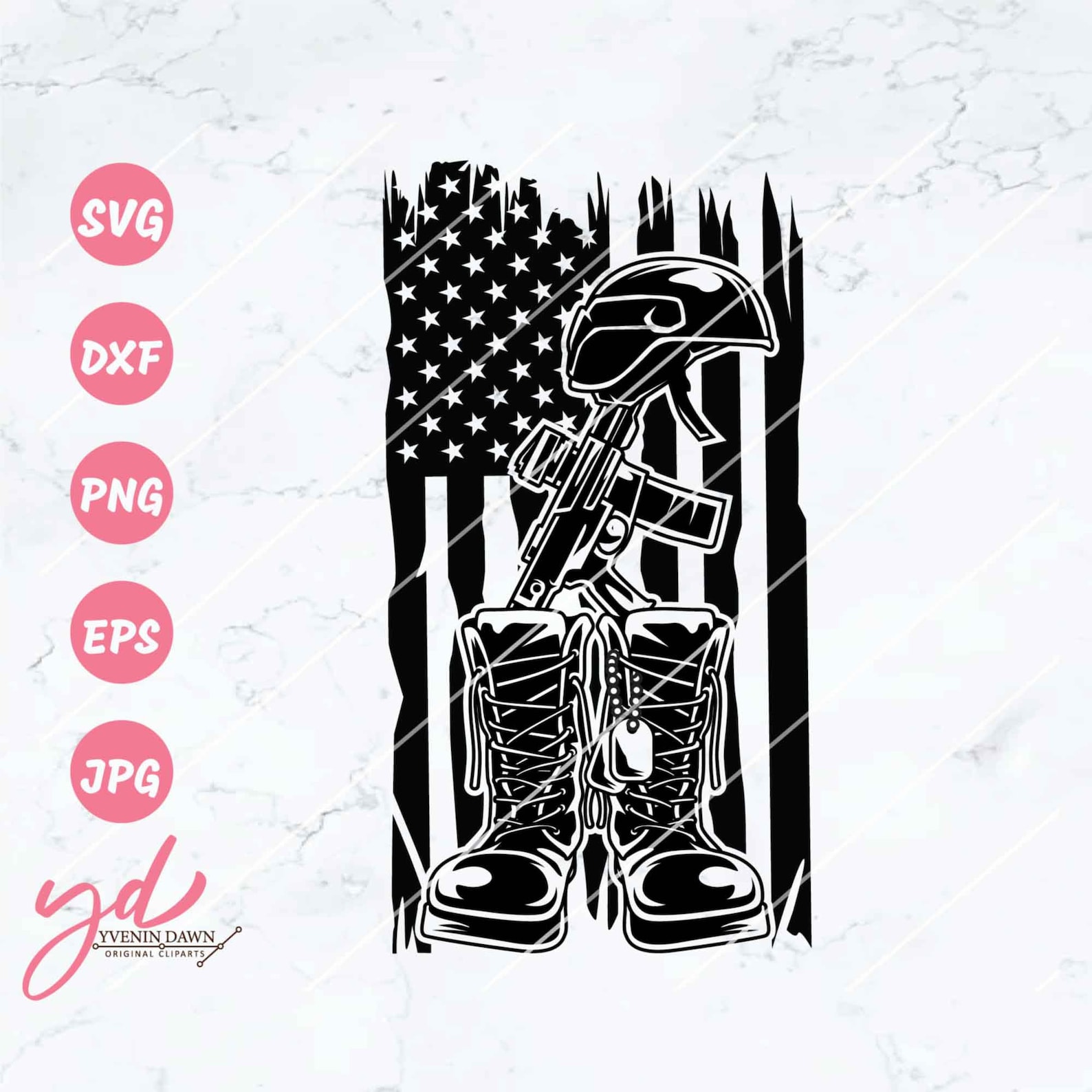 Fallen Soldier Tribute Svg US Army War Hero Svg Dog Tag - Etsy