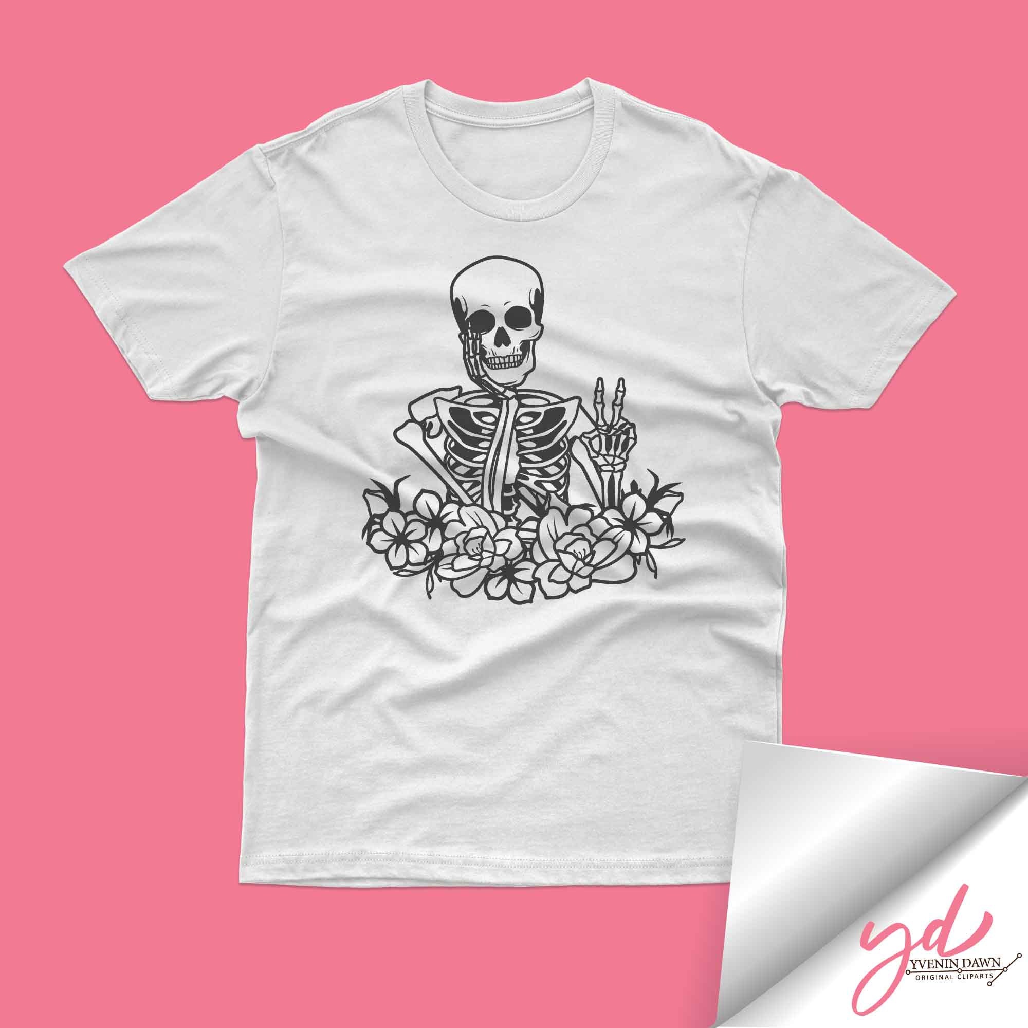 Floral Skeleton Peace Sign Svg Png | Human Skeleton Svg | Peace Sign ...