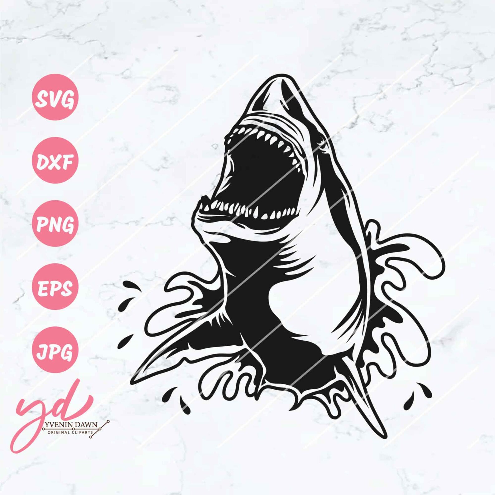 Shark Svg Shark Coming Out From Water Svg Water Splash Svg - Etsy
