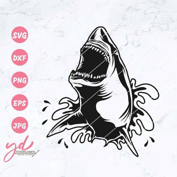 Shark Svg Shark Coming Out From Water Svg Water Splash Svg - Etsy Australia