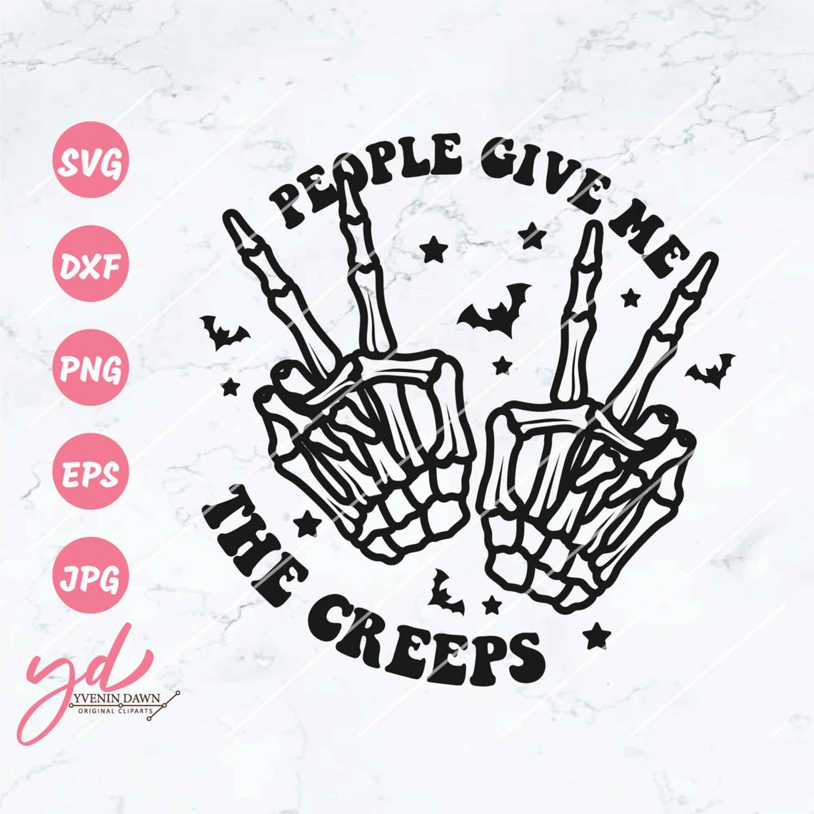 People Give Me the Creeps Svg Skeleton Hand Peace Sign Svg - Etsy